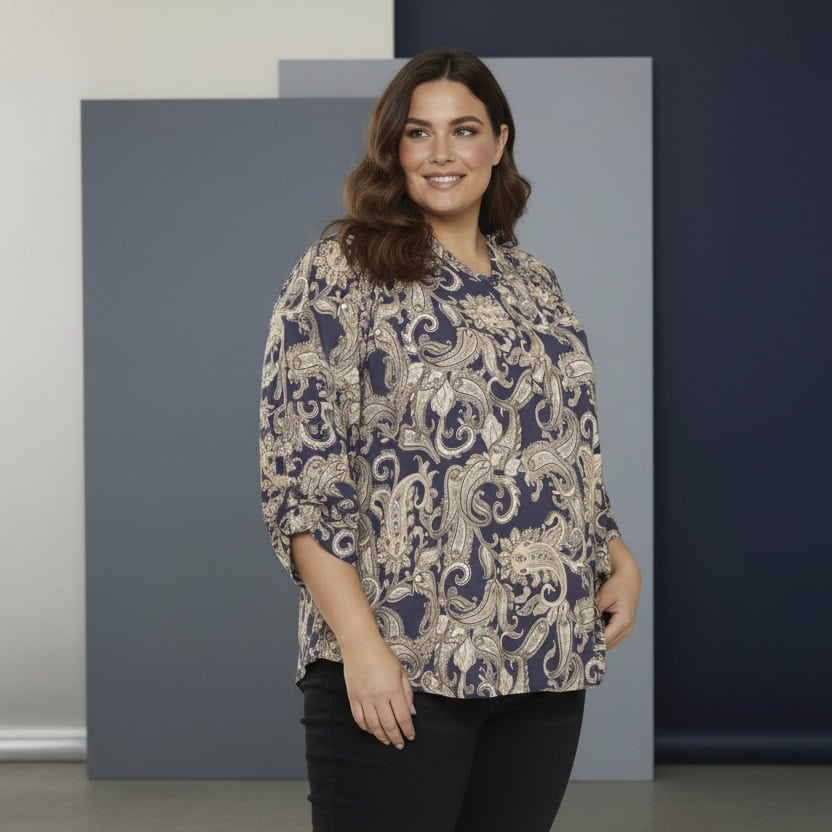 Cassiopeia Henella-1 Bluse M/Paisley Print Blue Combi BM: S:125 M:135 L ...